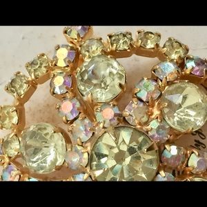Vintage | Jewelry | Vintage Old Stock Yellow Rhinestone Brooch | Poshmark